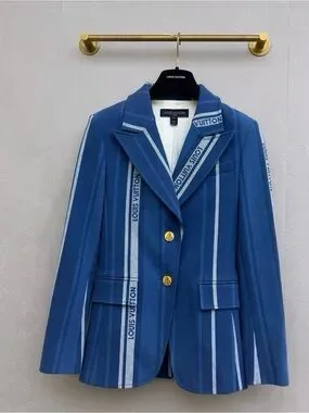 Louis Vuitton | Jackets & Coats | Louis Vuitton Blue Striped Womens ...